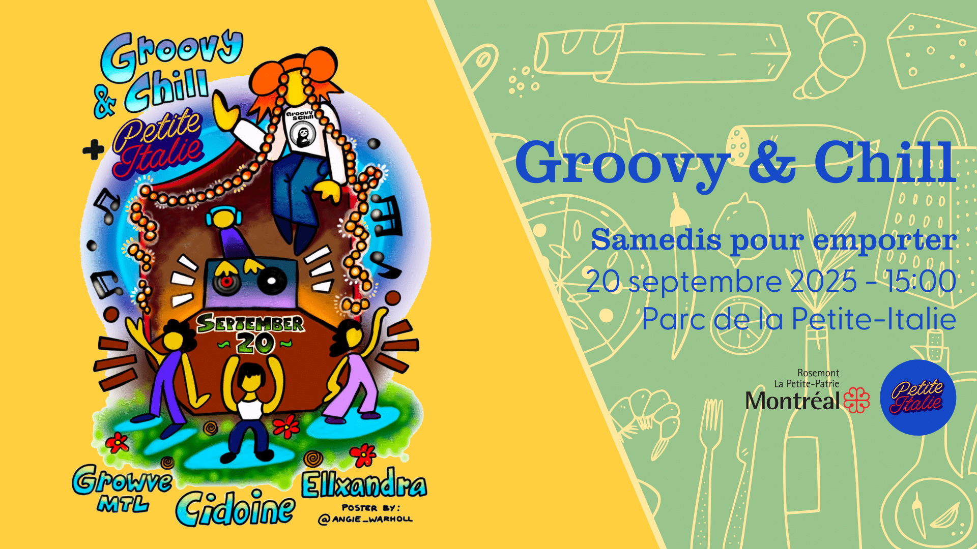 Samedis pour emporter - Groovy & Chill - SDC Petite Italie